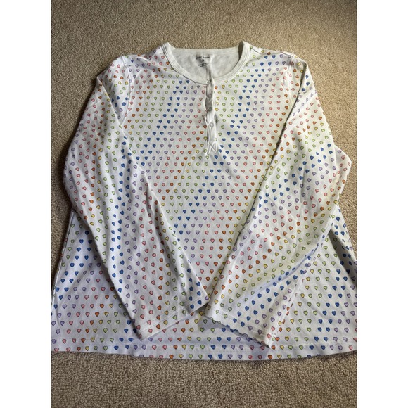 Roller Rabbit | Tops | Roller Rabbit White Rainbow Heart Long Sleeve ...